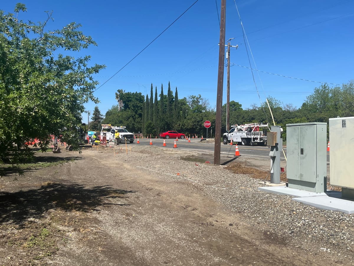 Traffic Signal Installation Underway at SR 32 and County Road P